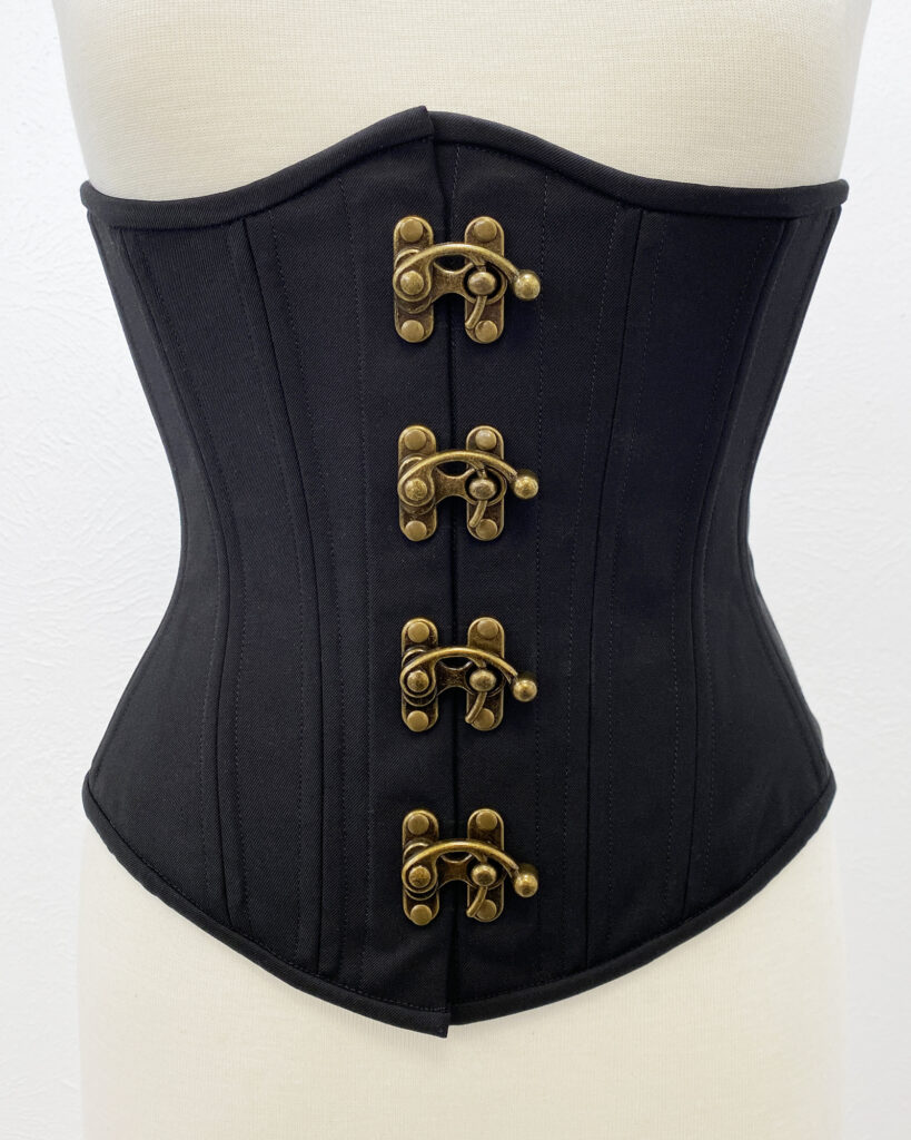 Black Cashmere with Brass Swing Hooks Classic Underbust Corset – Faire ...